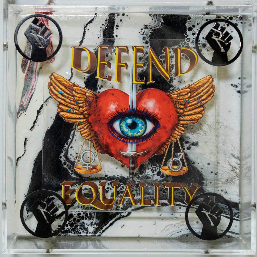 Empowerment Fine Art - 3D Mixed Media - Defend Equality - Mini 6"x6 ...