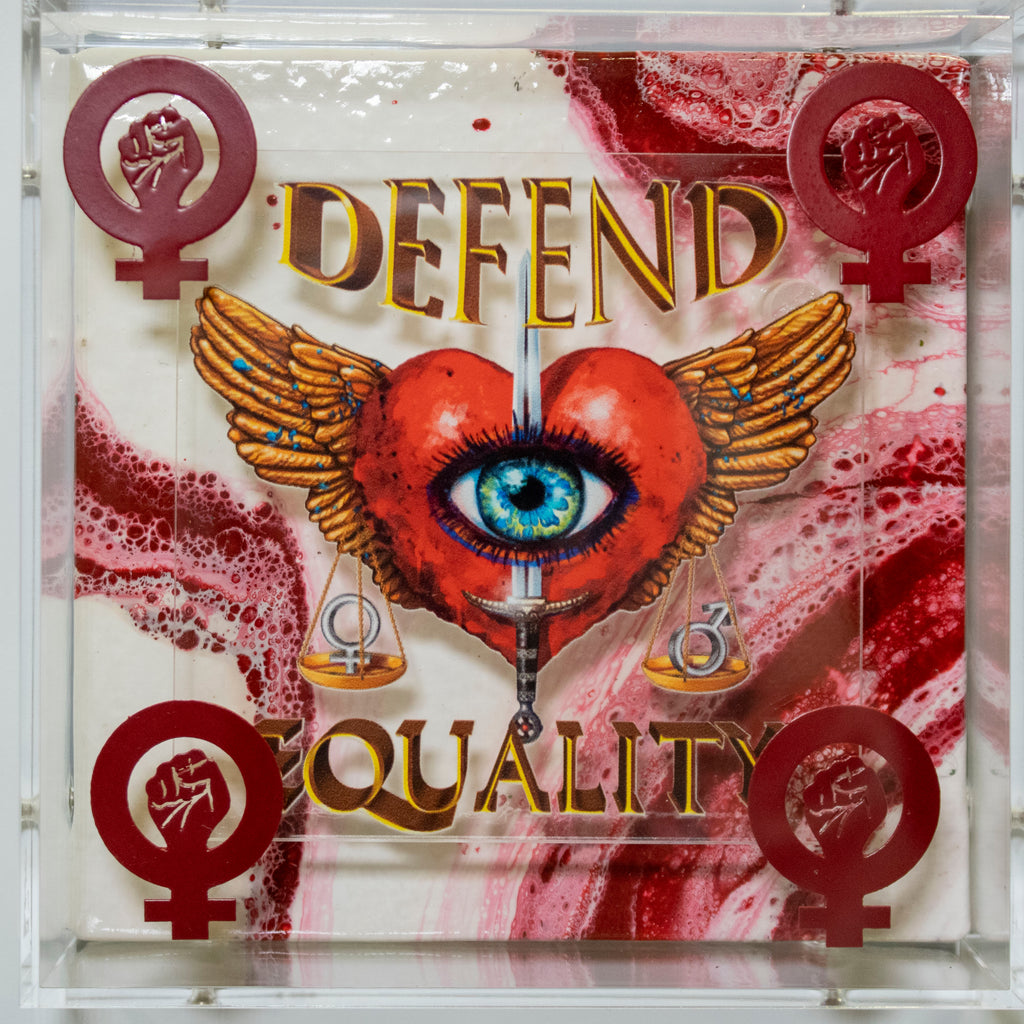 Empowerment Fine Art - 3D Mixed Media - Defend Equality - Mini 6"x6 ...